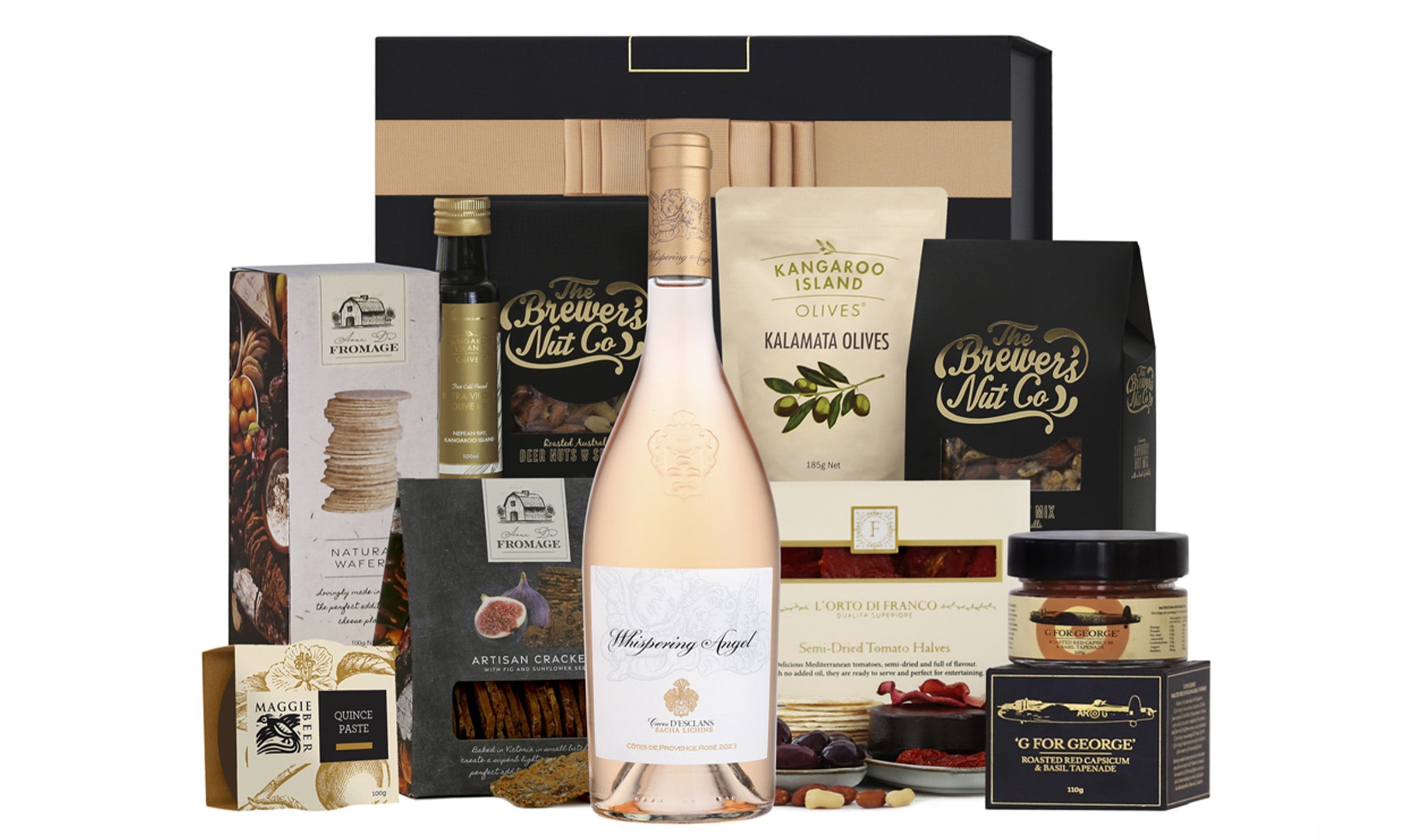 Whispering Angel Rose & Nibbles Hamper⼁The Hamper Emporium